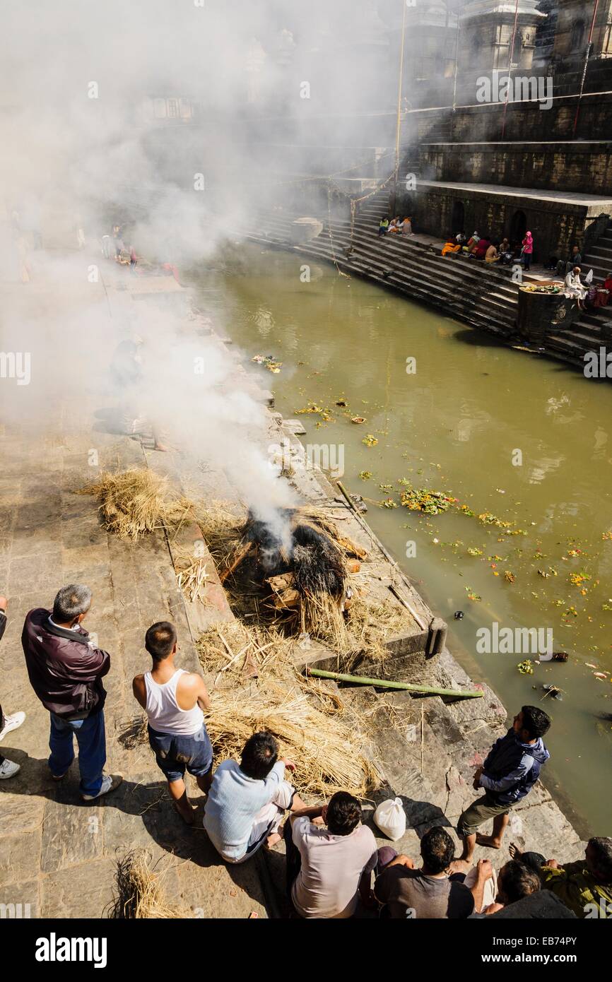 Pashupatinath, cremation, riverside Bagmathi, tributary of the Ganges ...
