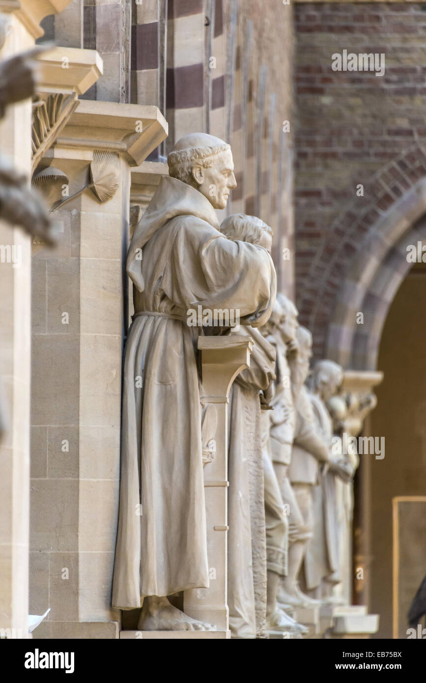 Statues of famous thinkers and scientists line the walls at The Oxford ...