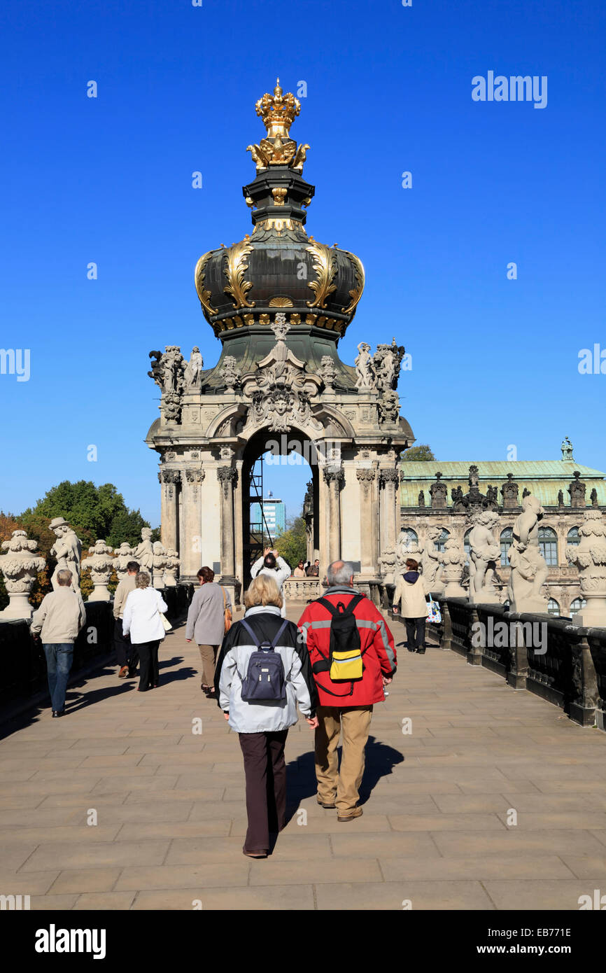 Main Entrance Crown Gate, Zwinger palace, Dresden, Saxony, Germany ...