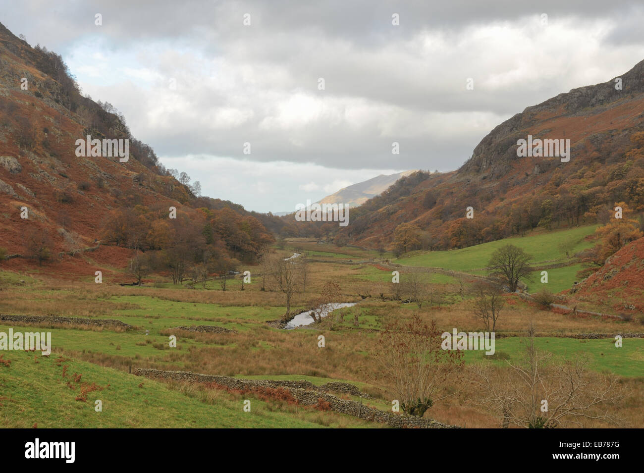 An autumnal scene around the Village of Watendlath in the Lake District ...