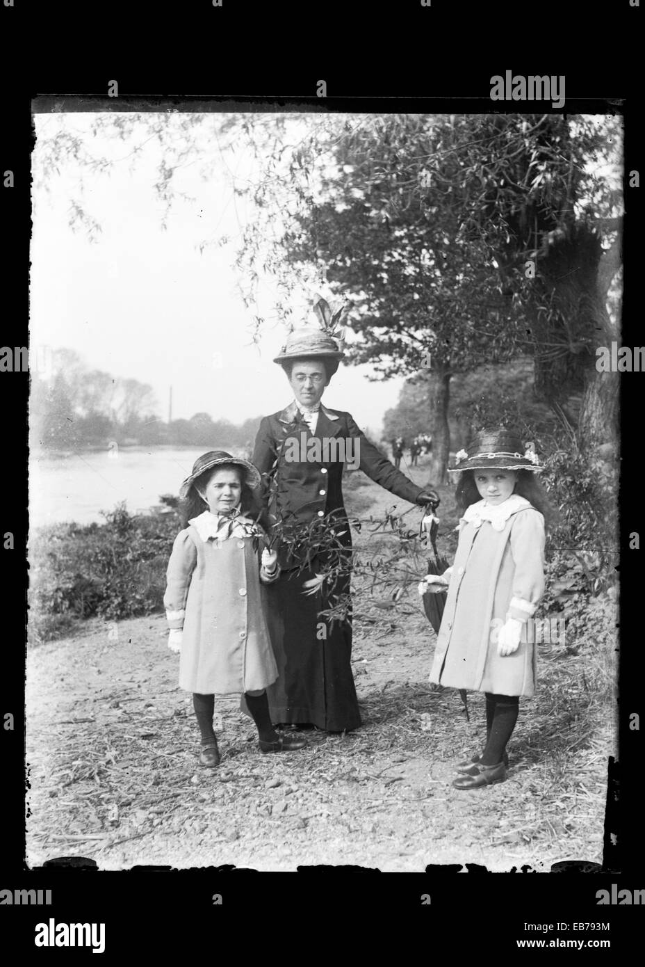 glass plates of edwardian life Stock Photo - Alamy
