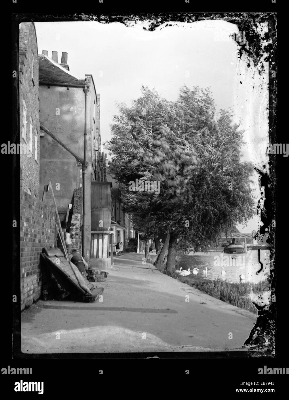 glass plates of edwardian life,river thames Stock Photo - Alamy