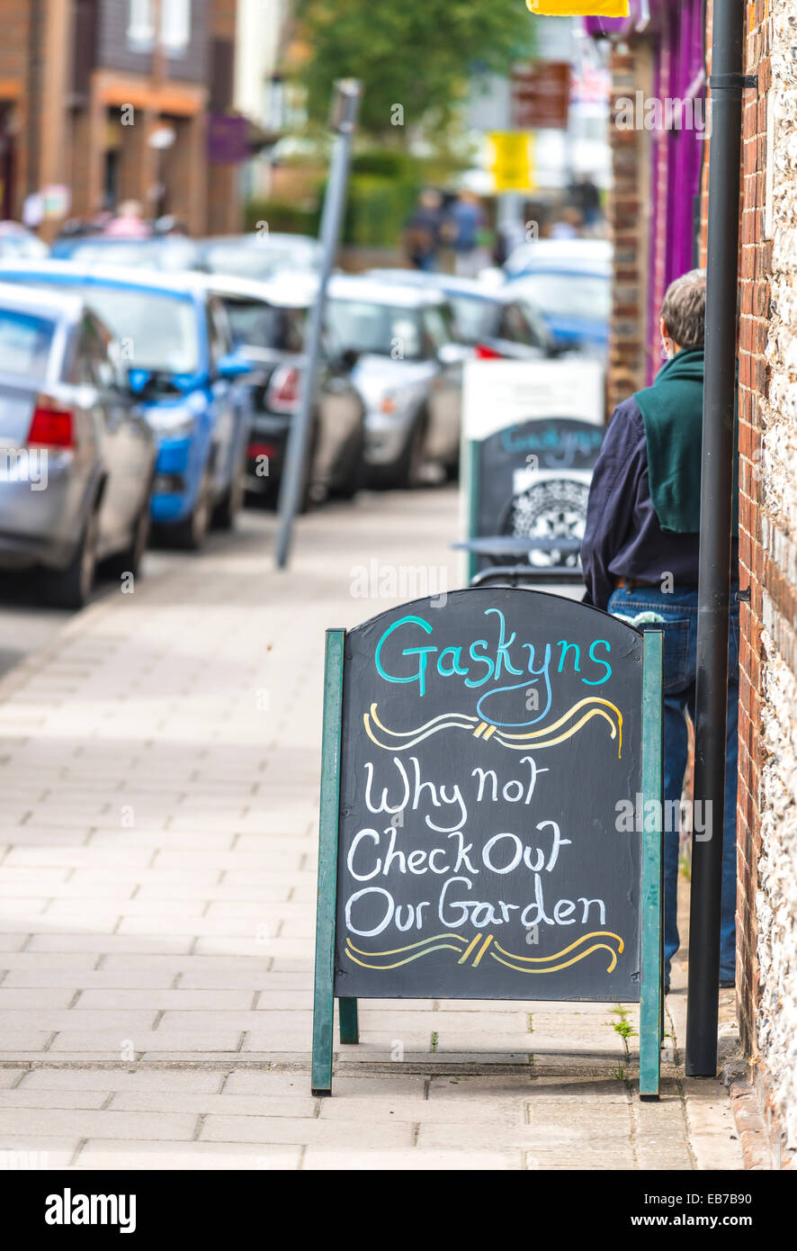 Display blackboard at garden shop Stock Photo - Alamy