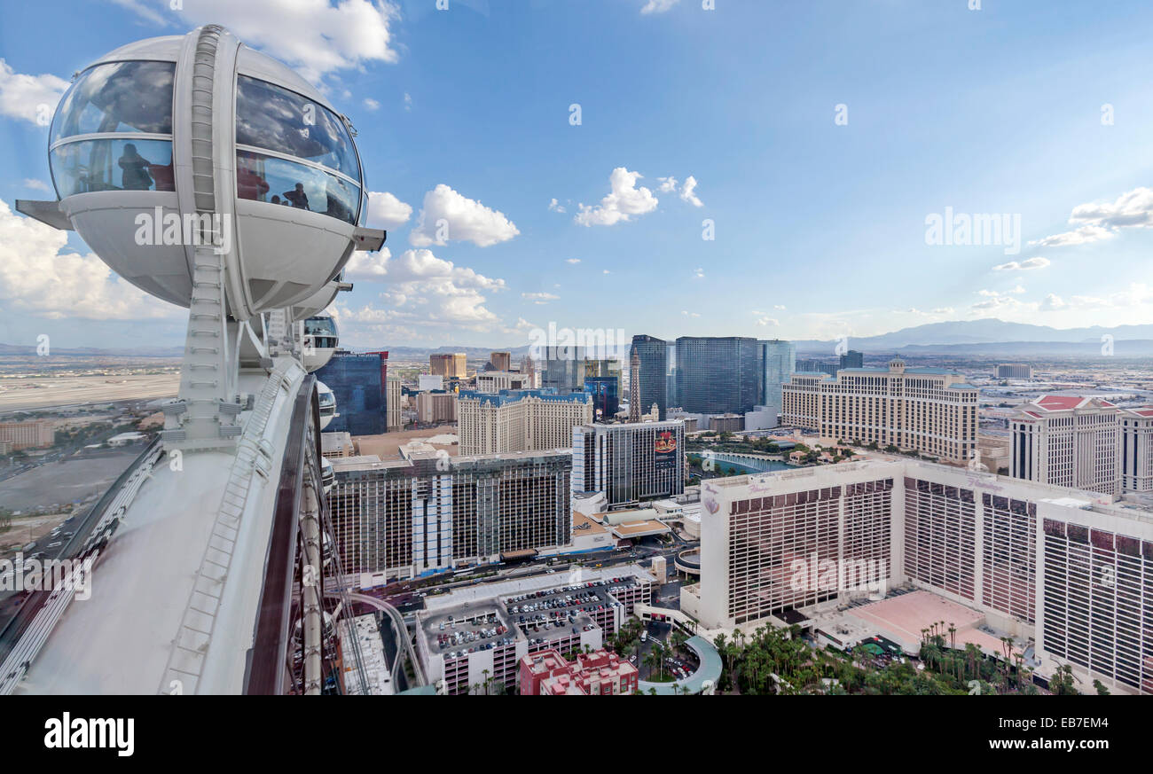 A view of resorts, hotels and casinos in Las Vegas, Nevada from high ...
