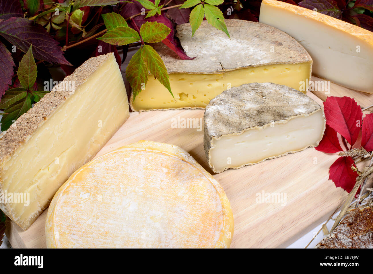different french cheeses produced in the Alps mountains Stock Photo - Alamy