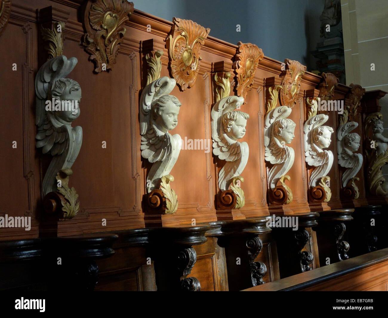 The Church Chairs with Putti and Sunshine Photo 11/25/2014 Stock Photo ...
