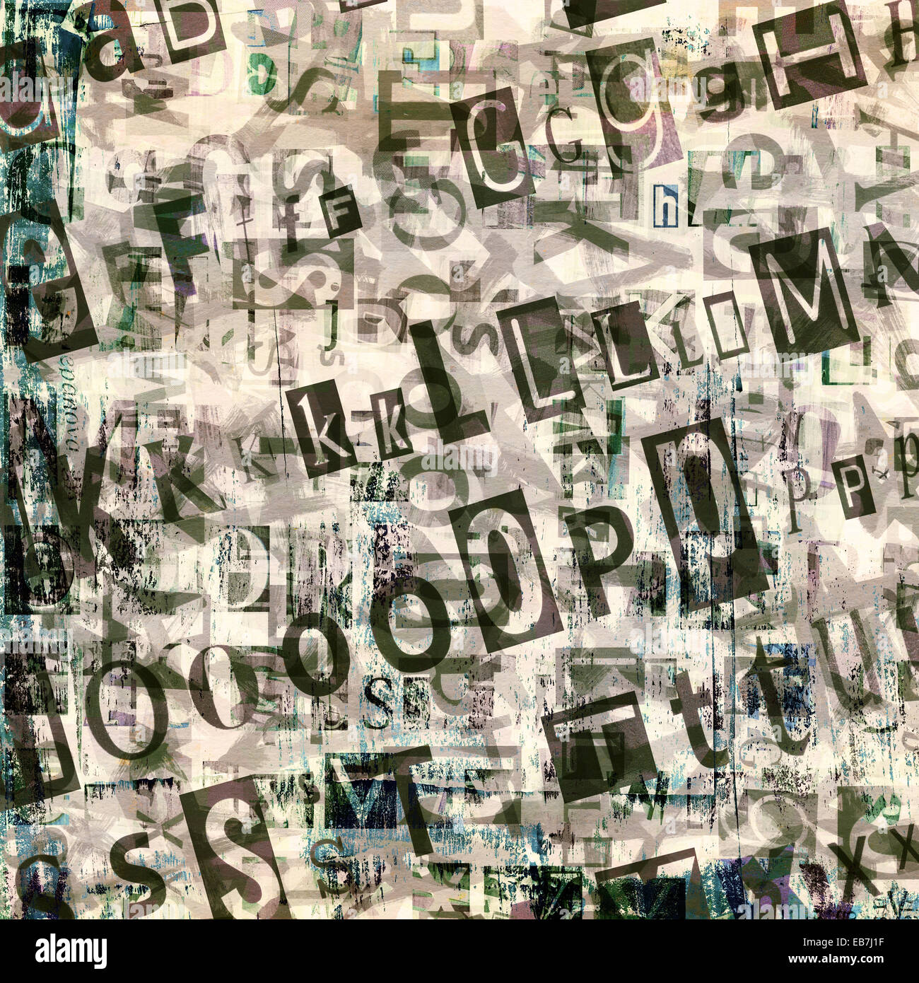 newspaper, magazine grunge letters background Stock Photo - Alamy
