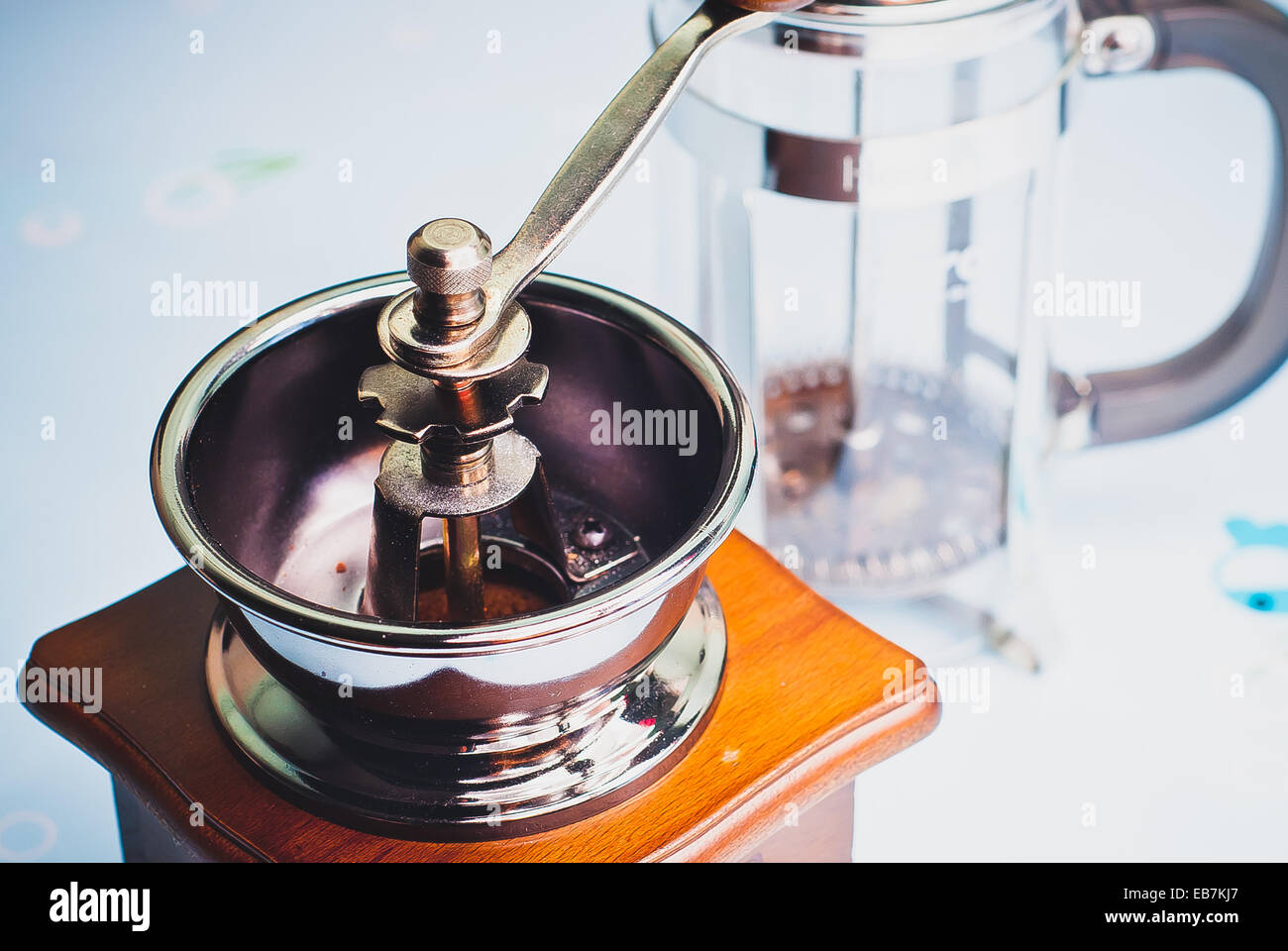 Coffee set ; Grinding machine Stock Photo - Alamy
