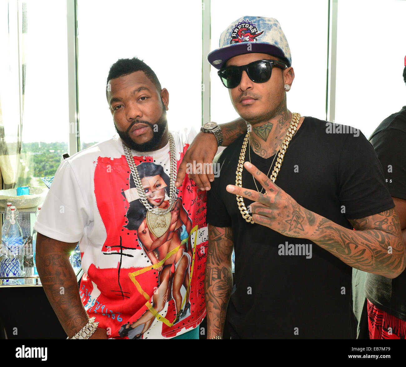 Flo Rida attends a private party with friends at Miami Beach Featuring ...