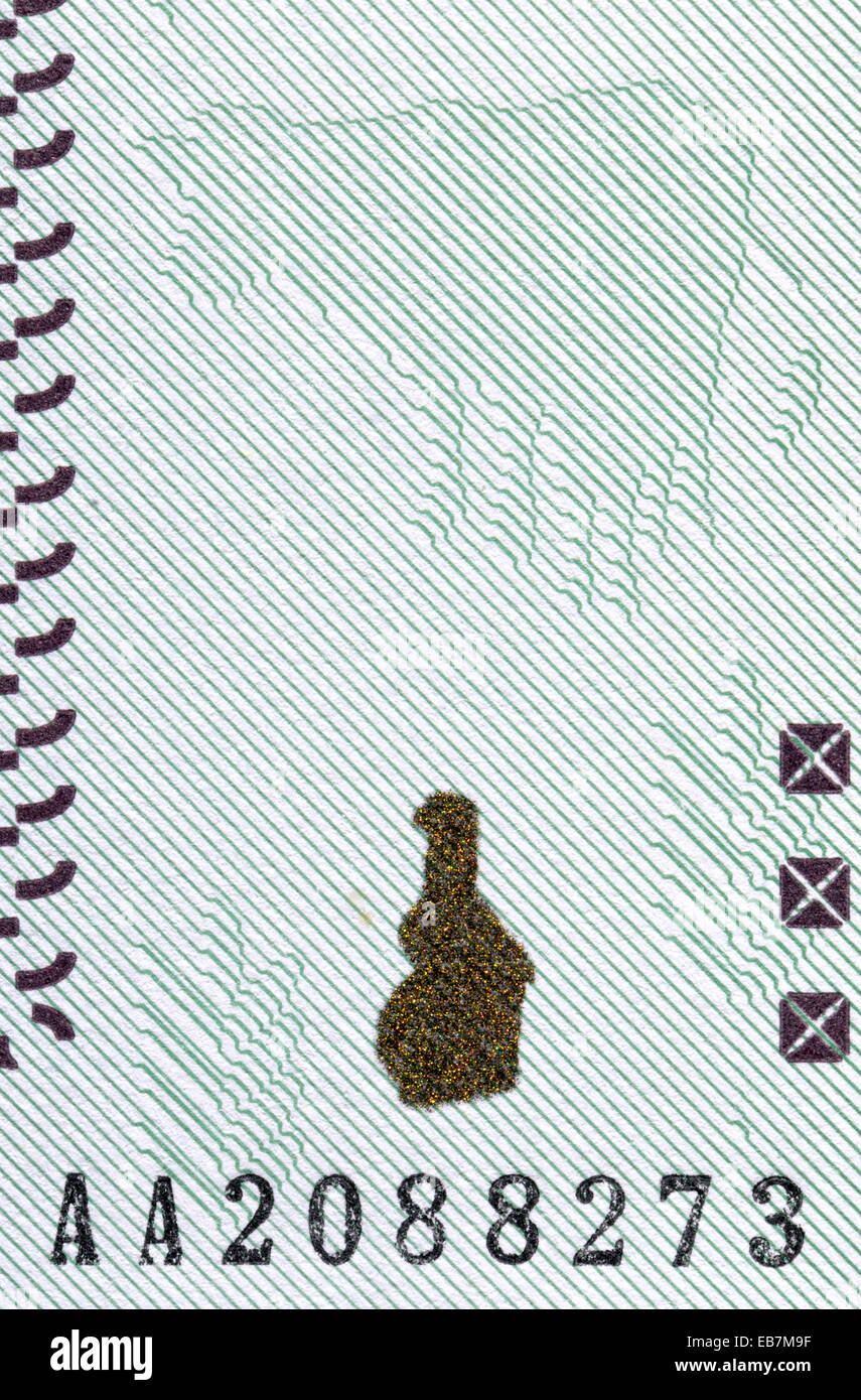 Detail from a Zimbabwe banknote showing detailed security printing ...