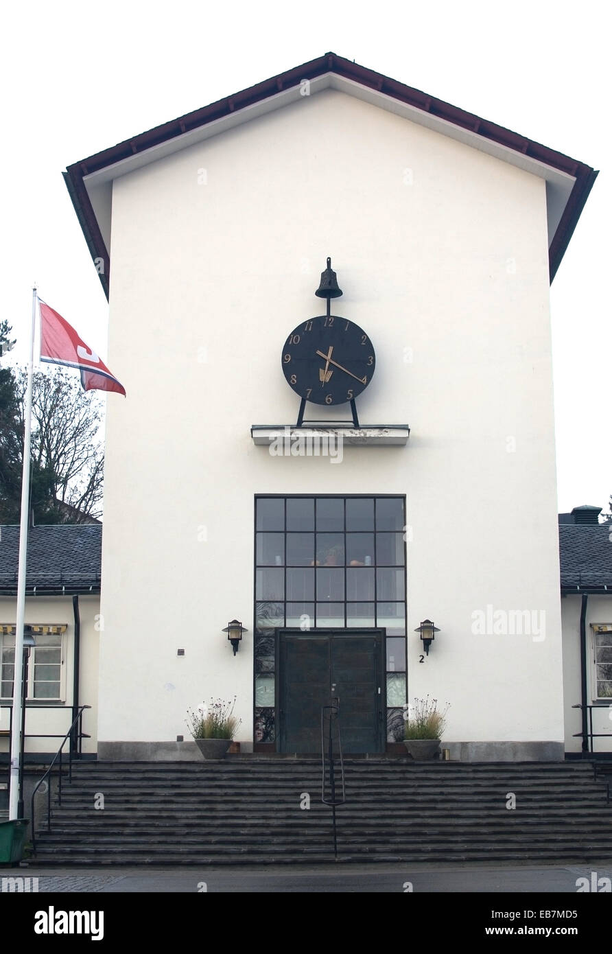 BLACKEBERG, STOCKHOLM, SWEDEN - NOVEMBER 2 2014: Clock house building ...