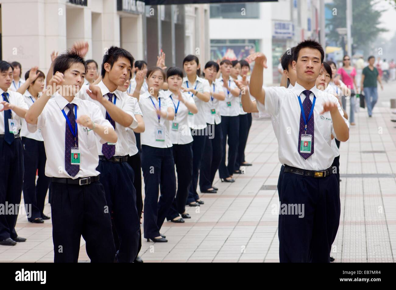 China workers exercise hi-res stock photography and images - Alamy