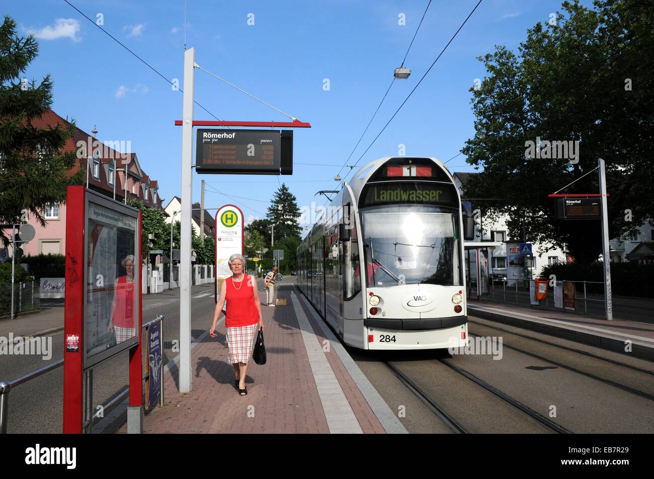 Tram stop in Freiburg Stock Photo - Alamy