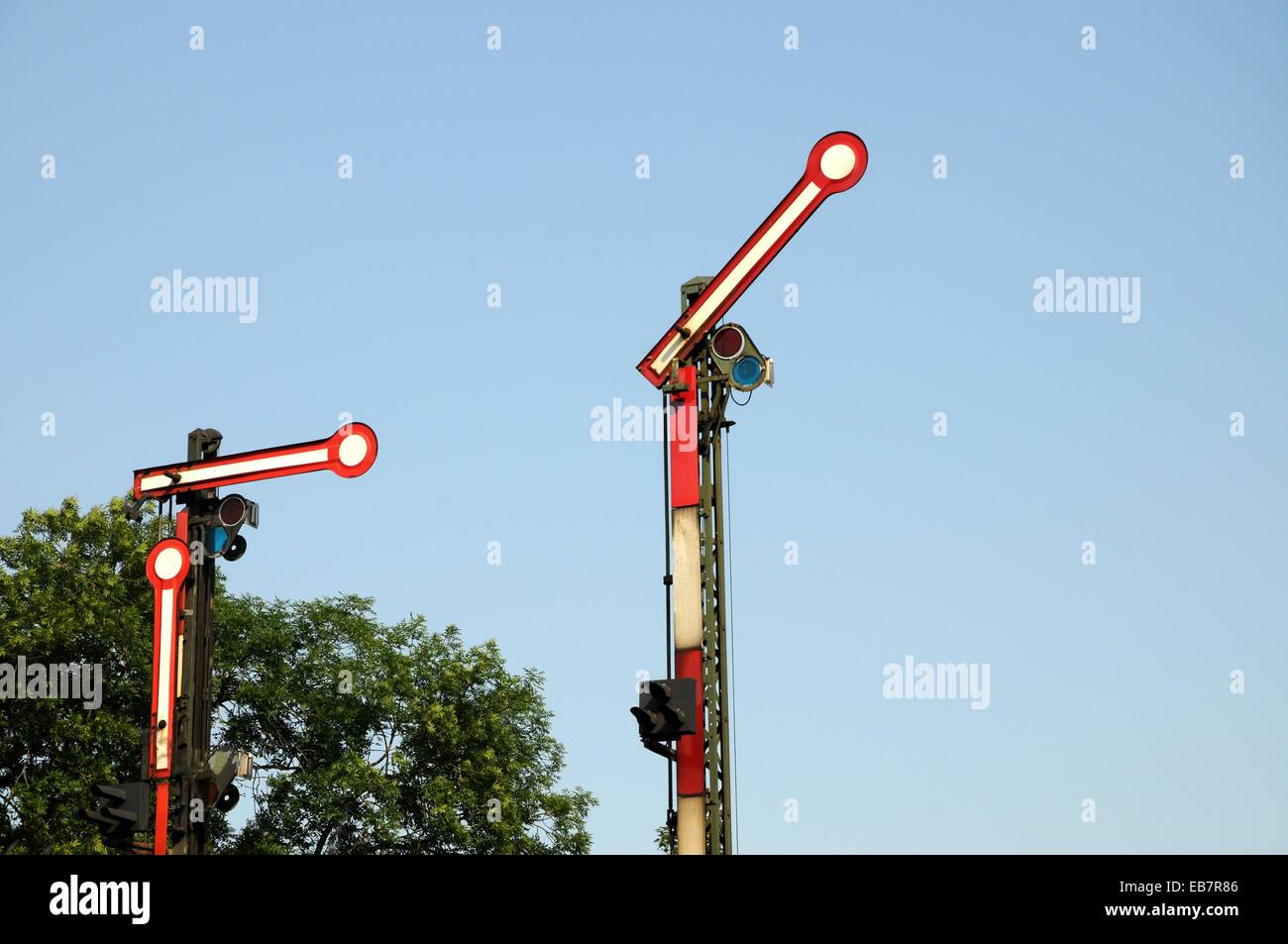 Old railway signal system Stock Photo - Alamy