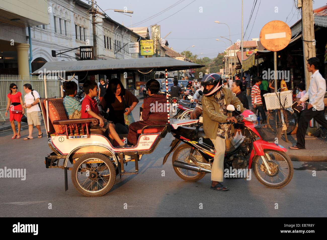 Motorcycle rickshaw in Cambodia Stock Photo - Alamy