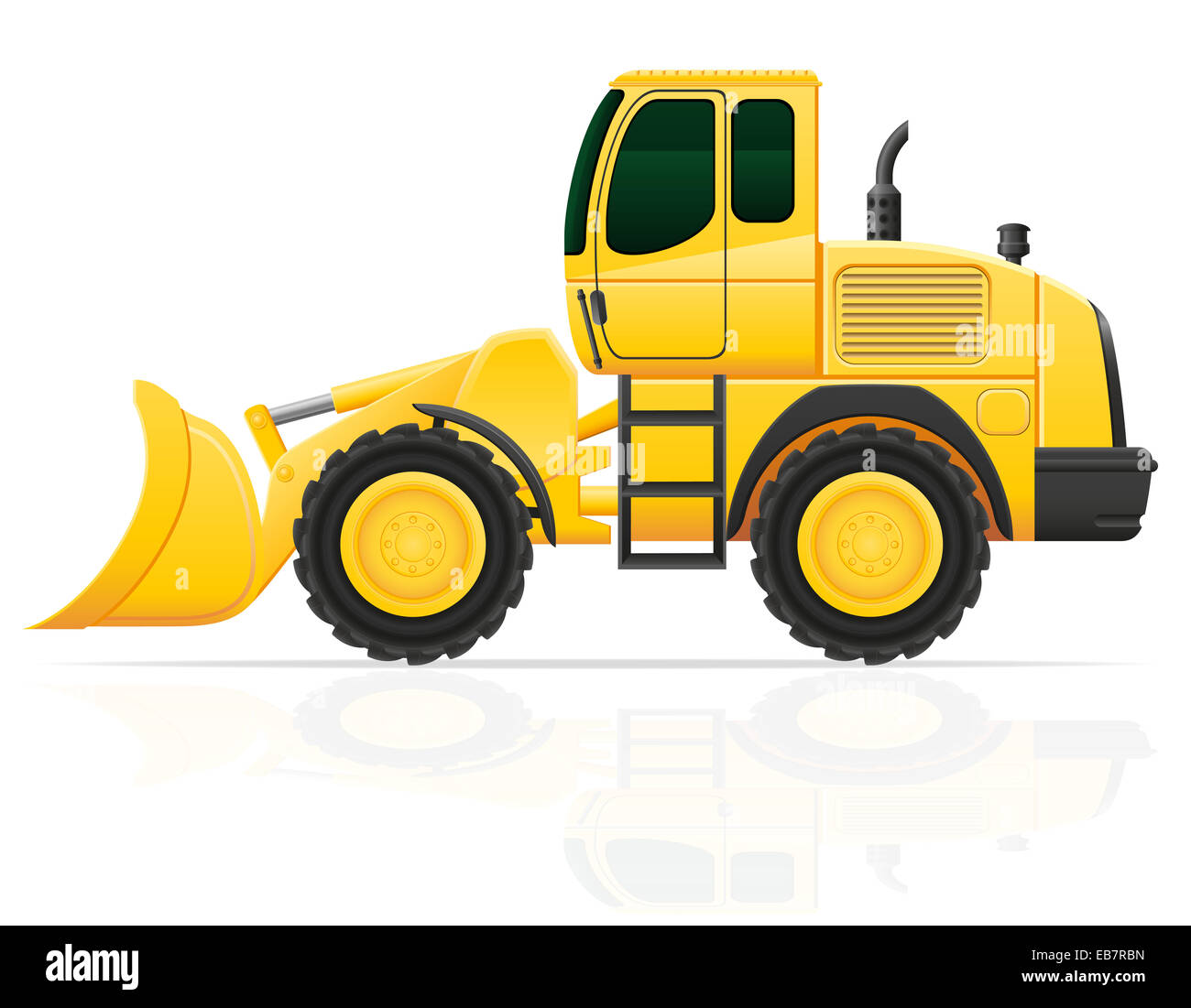 Cartoon Yellow Bulldozer Truck