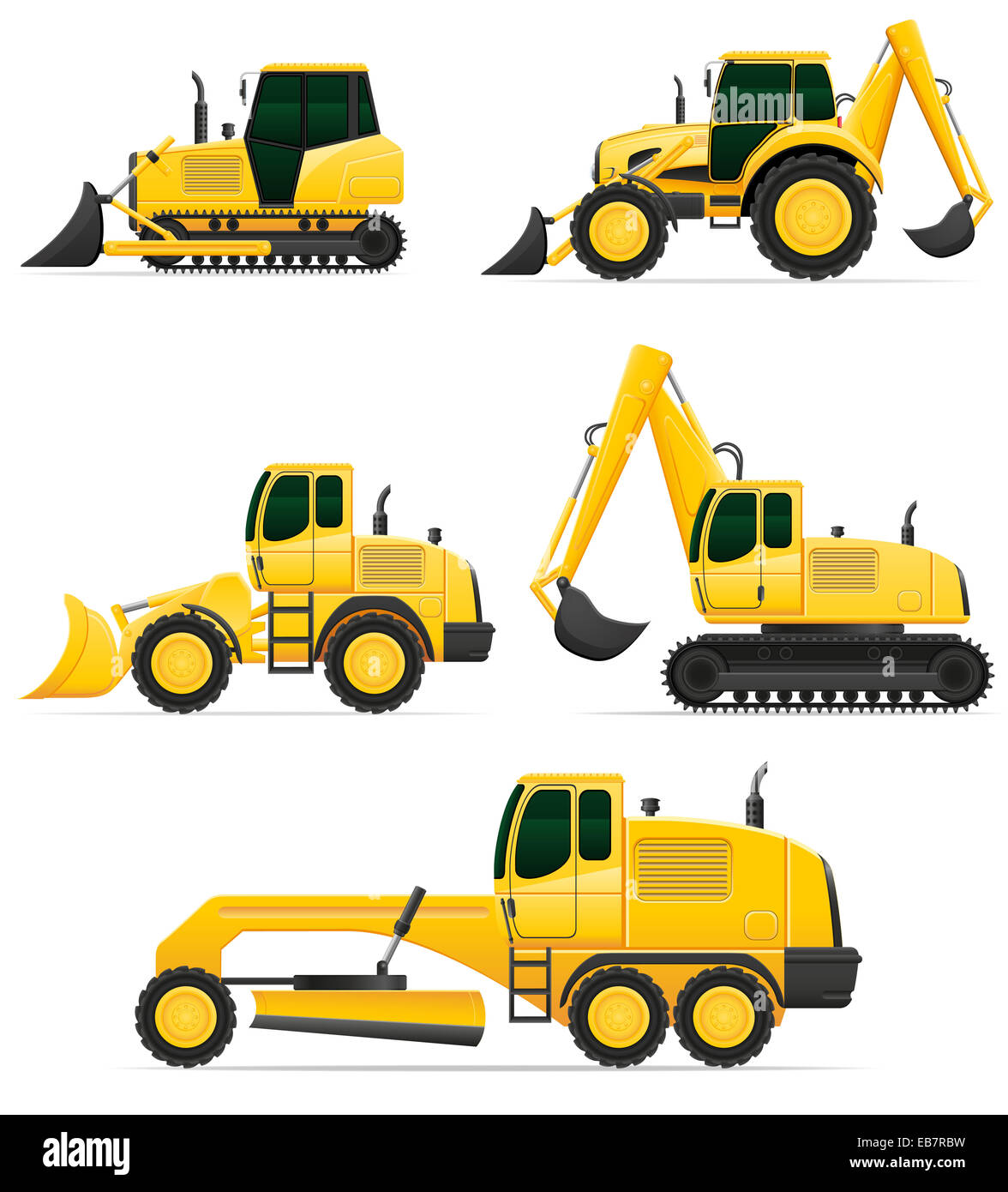 car equipment for construction work illustration isolated on white ...