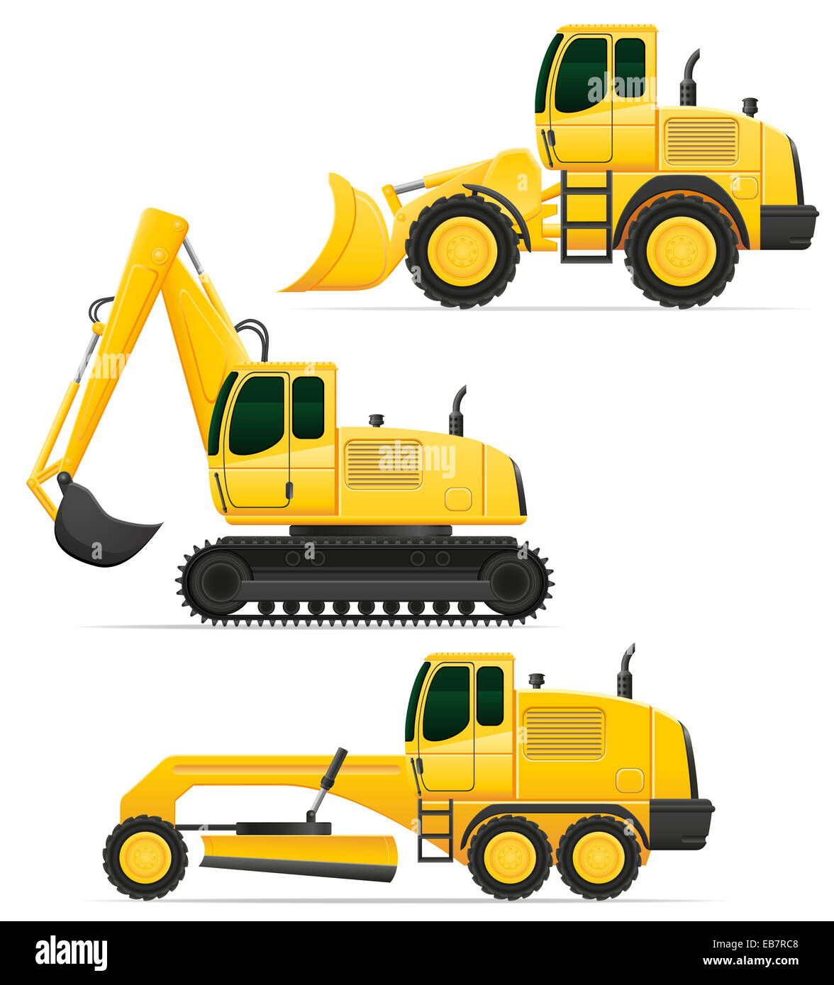 car equipment for road works illustration isolated on white background ...