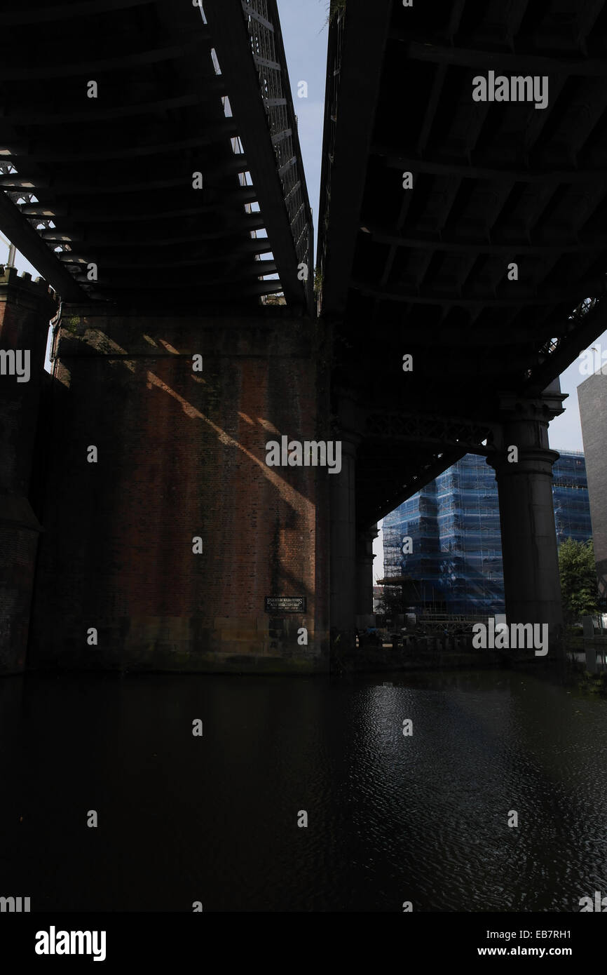 1 wrought iron truss girder 1877 cornbrook viaduct right foreground hi ...