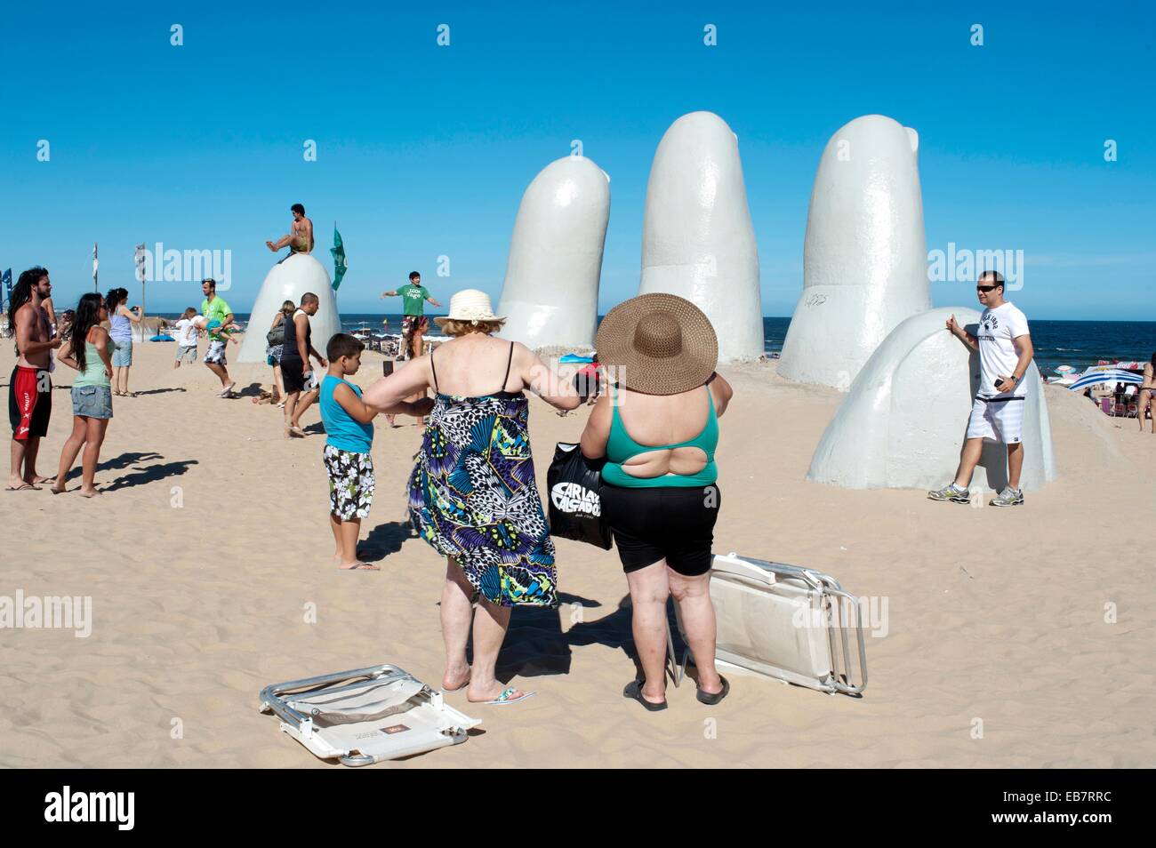 Hand sculpture in Punta del Este beach, Uruguay Stock Photo - Alamy