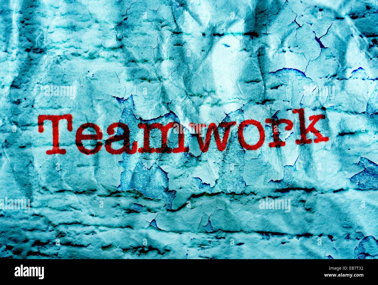 Teamwork text on grunge background Stock Photo - Alamy