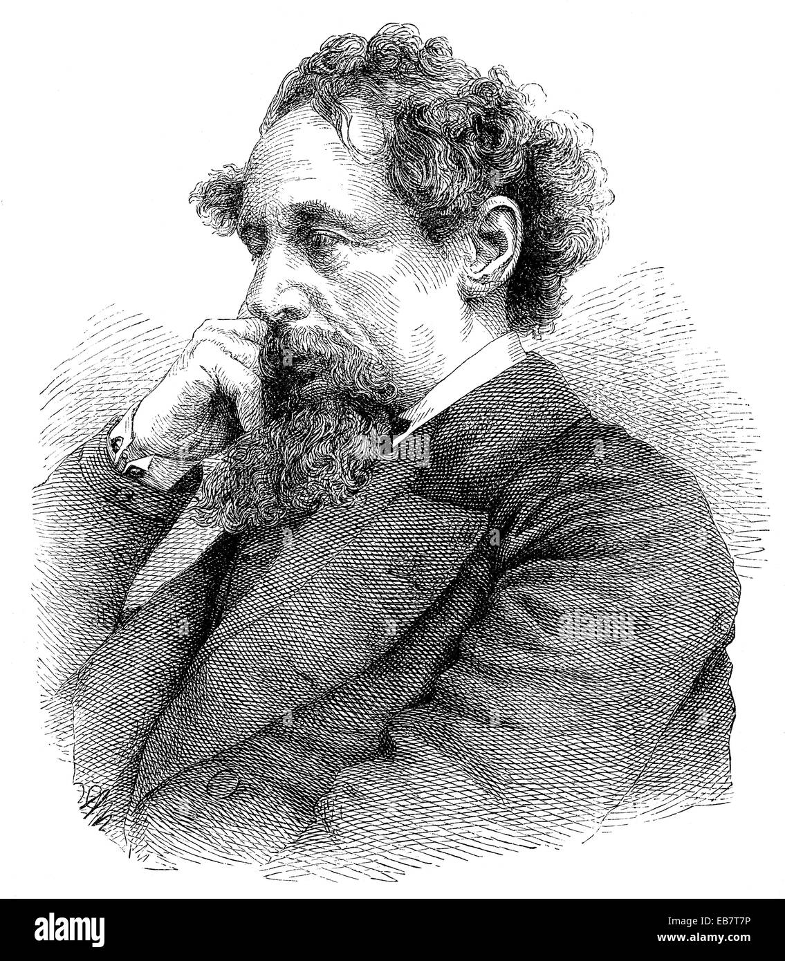 Portrait of Charles John Huffam Dickens or Boz, 1812 - 1870, an English ...