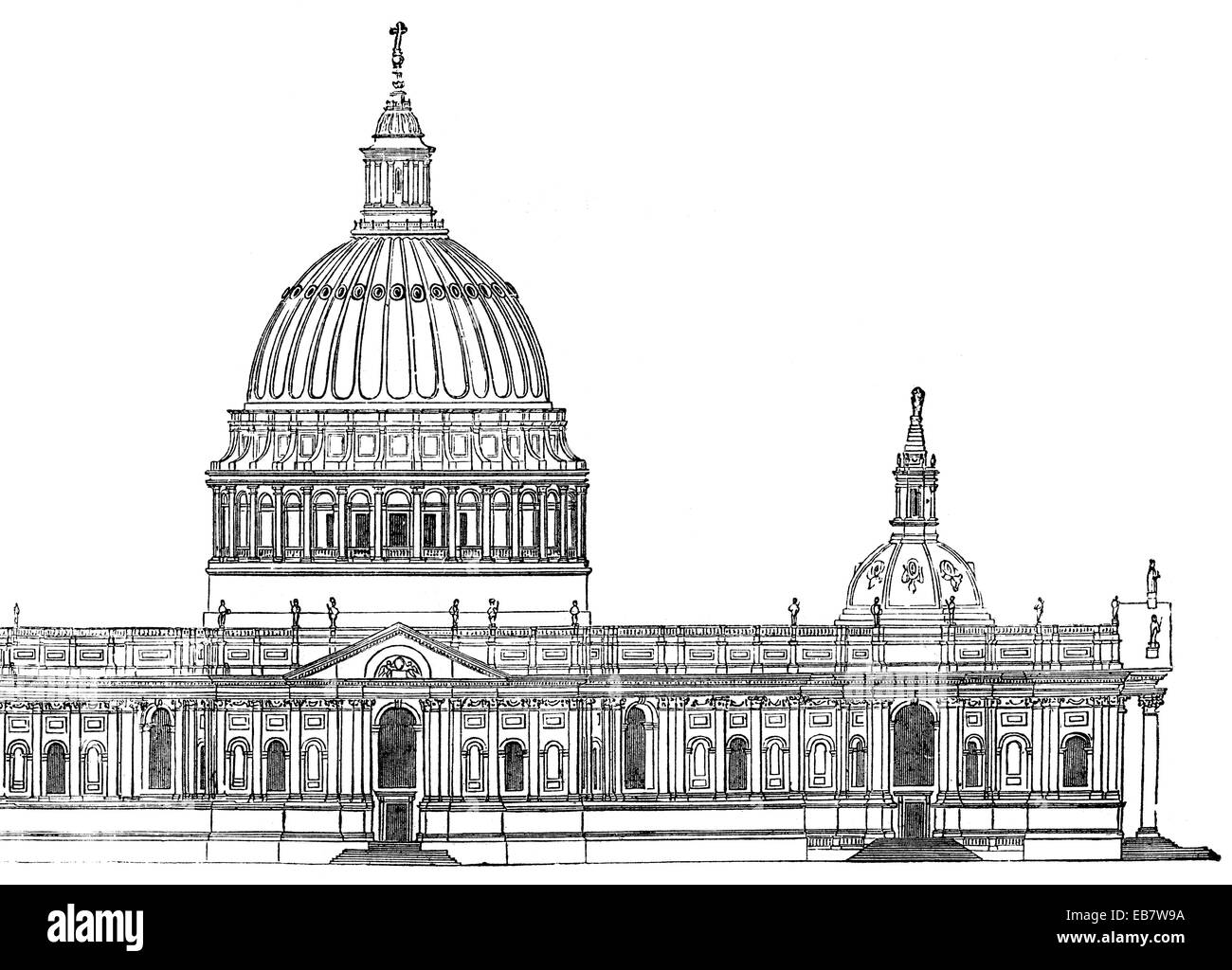 Sir Christopher Michael Wren's first design for St Paul's Cathedral ...