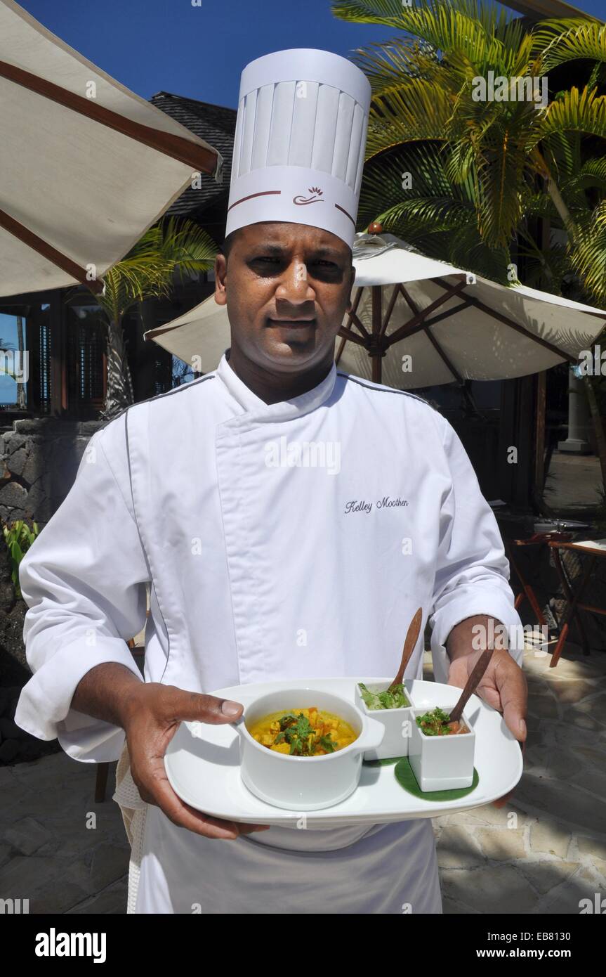 Mauritius, Belle Mare, chef at The Residence Resort Stock Photo - Alamy