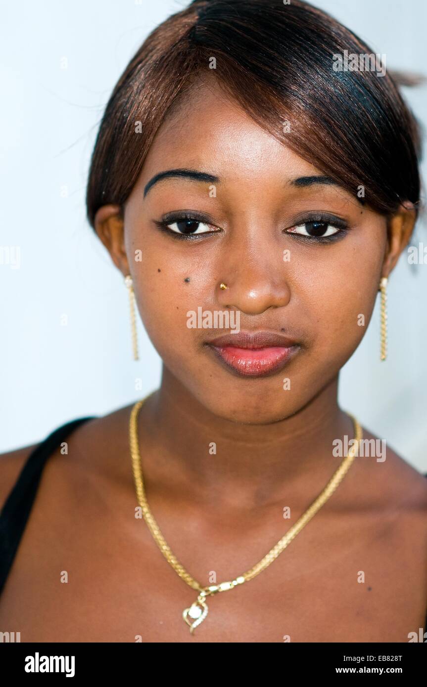 Young fashionable woman in Diego Suarez / Antsiranana, Madagascar Stock ...
