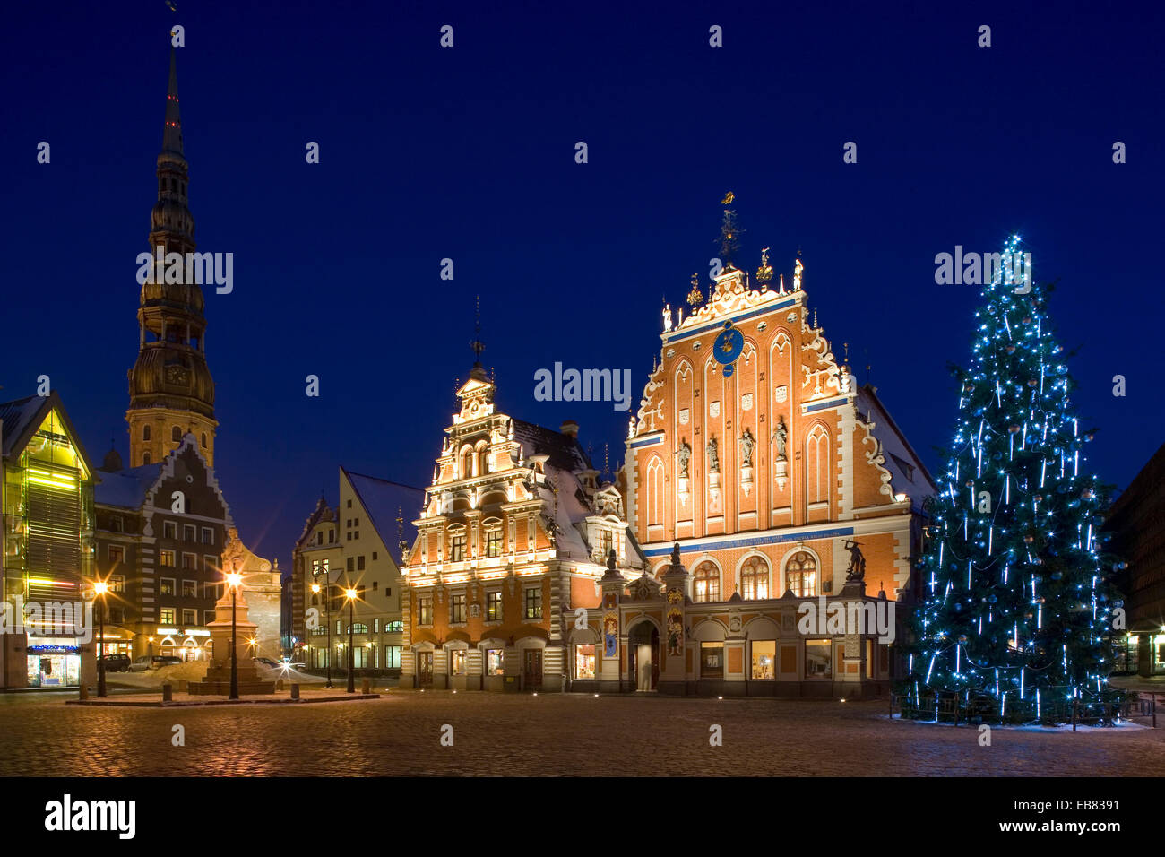 Riga, Cristmas, New Year, Latvia, Latvija. the house of the Blackheads ...