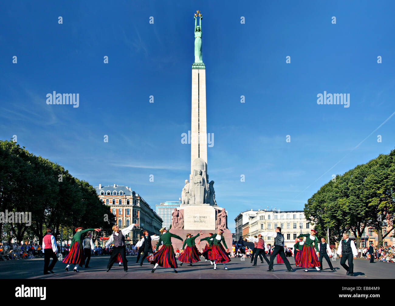 The monument of freedom, Old Riga. Milda, Latvia Stock Photo - Alamy