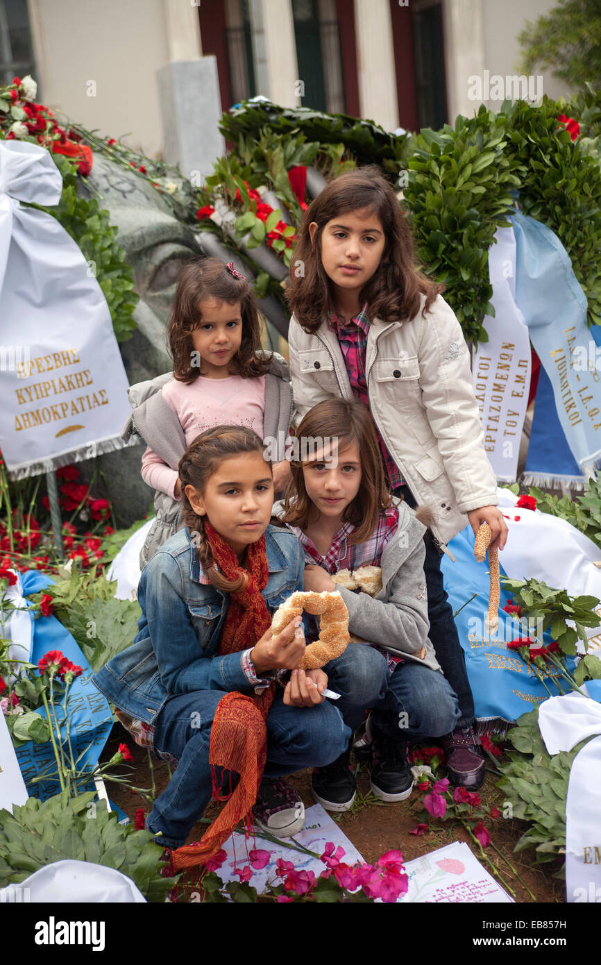 Greek children during celebrations Athens Polytechnic uprising. Greeks ...
