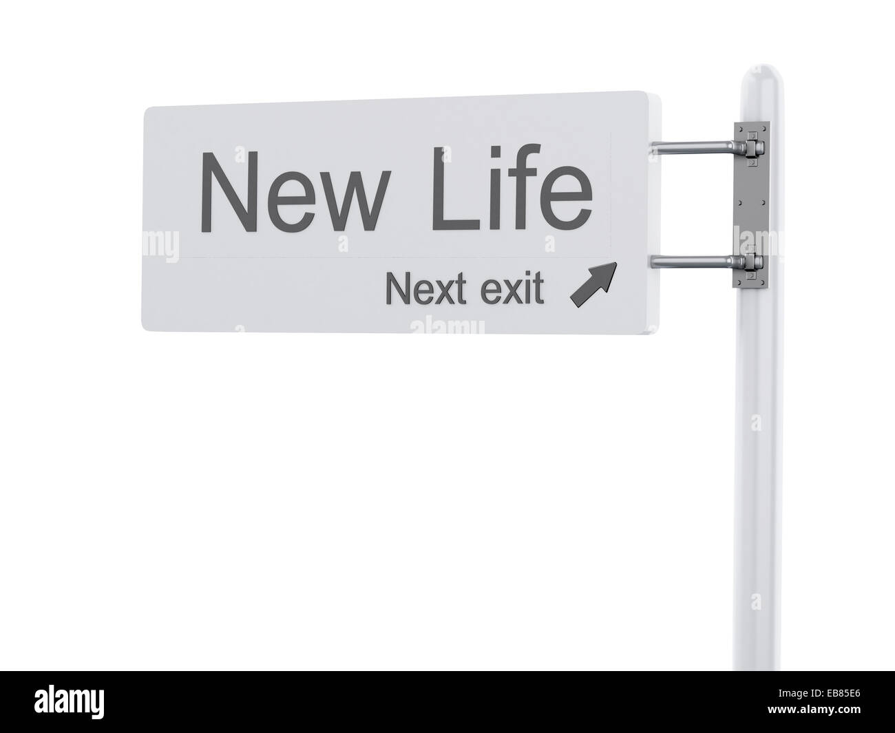 image of 3d renderer Illustration. Highway Sign, the next exit new life ...