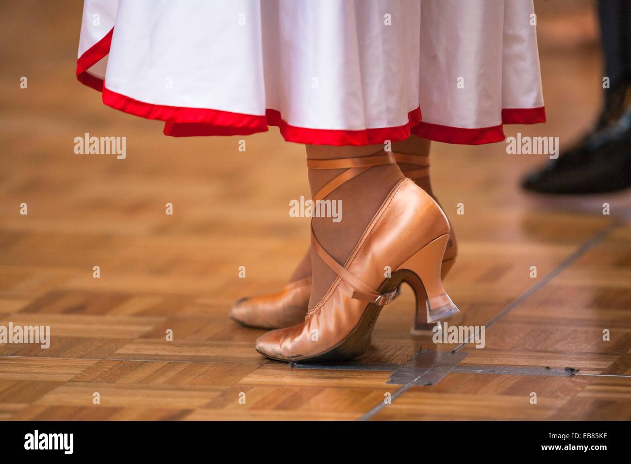Female dancer at ballroom dancing at a dancing competition, Germany ...