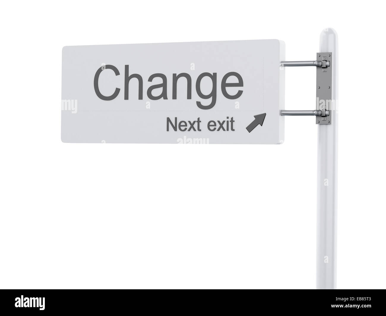 image of 3d renderer Illustration. Highway Sign, the next exit change ...