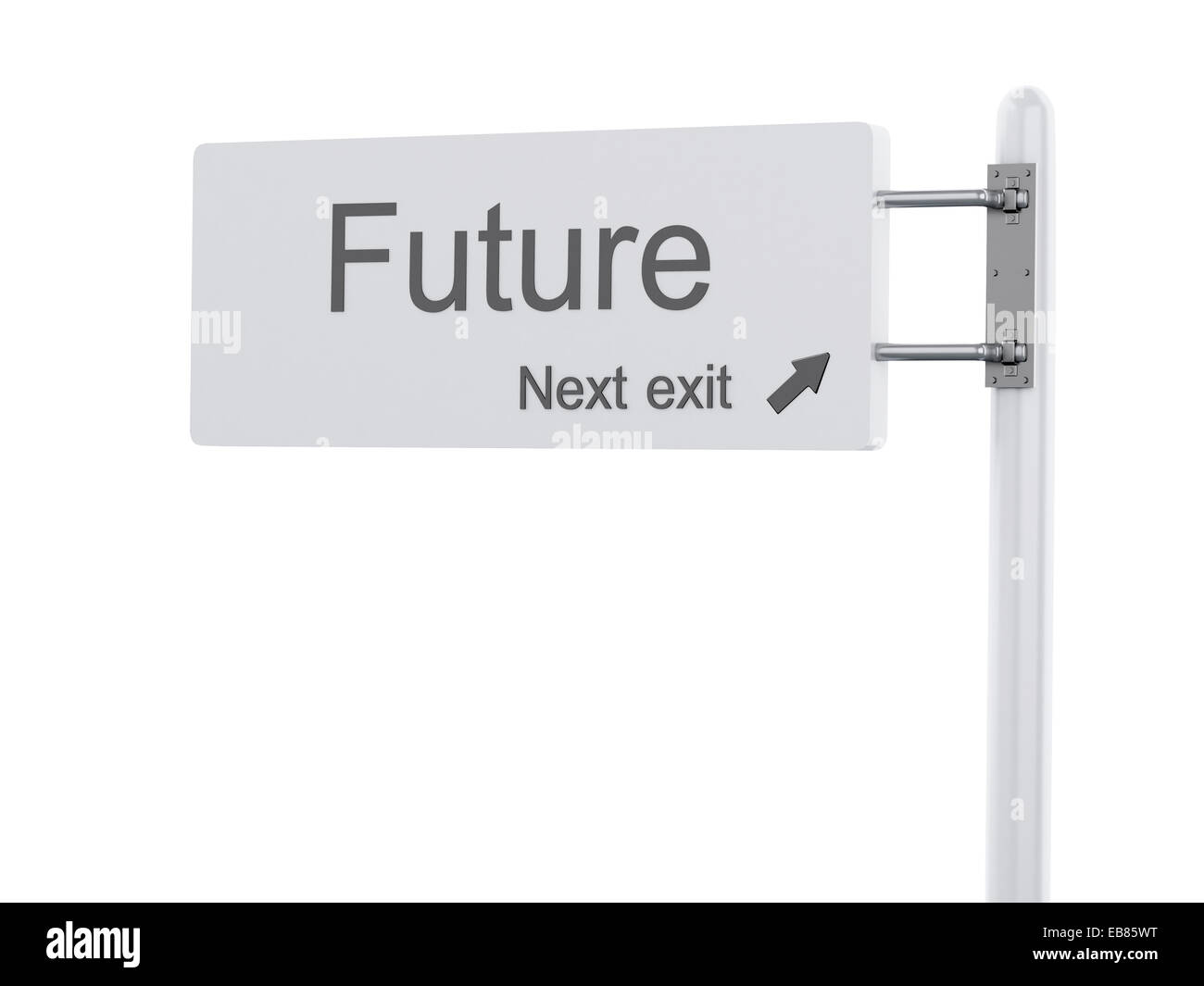 image of 3d renderer Illustration. Highway Sign, the next exit future ...