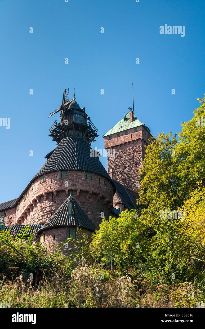The historic castle of Haut-Koenigsbourg Hochkönigsburg, Alsace, France ...