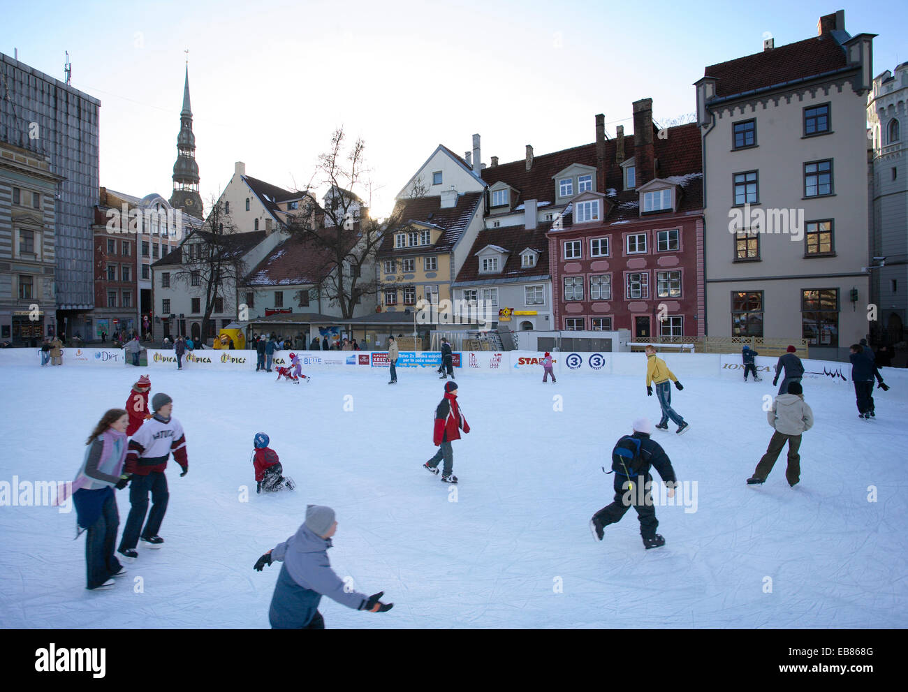Skating rink. Old Riga Stock Photo - Alamy