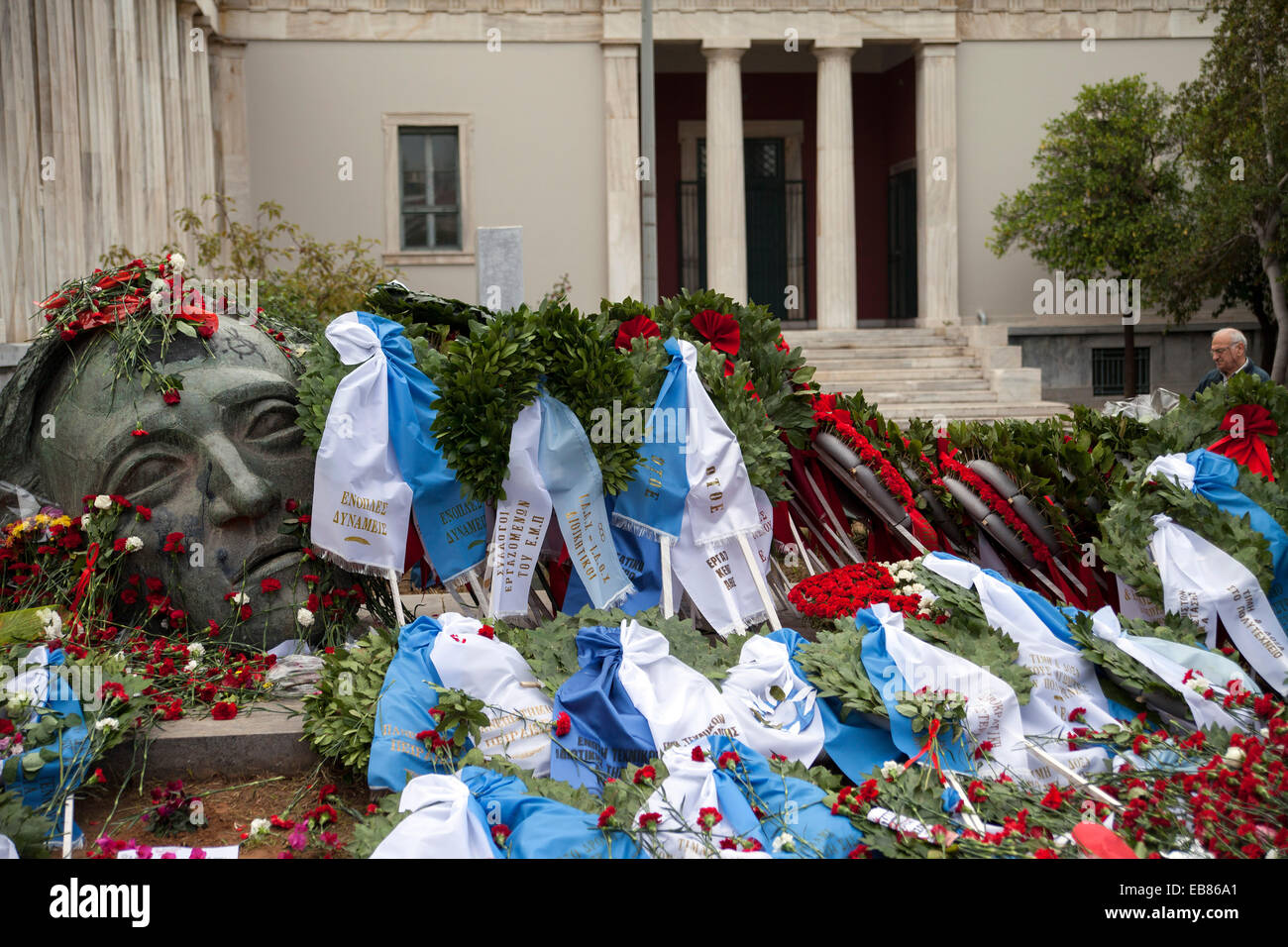 Greek during celebrations Athens Polytechnic uprising. Greeks celebrate ...