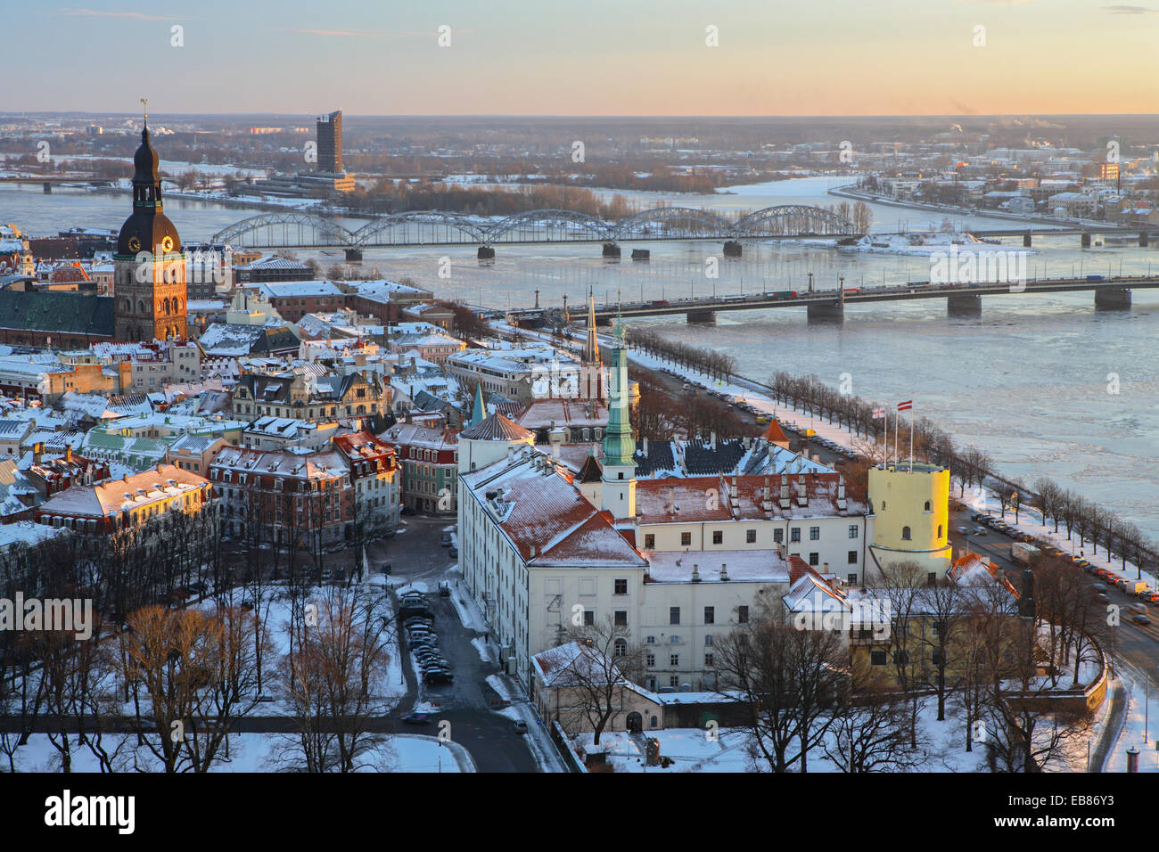 Old, Riga. Winter view. Panorama. Riga, Latvia. aerial architecture art ...