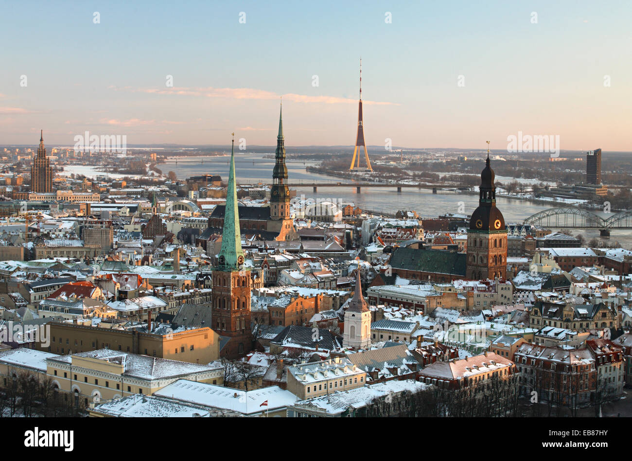 Old, Riga. Winter view. Panorama. Riga, Latvia. aerial architecture art ...