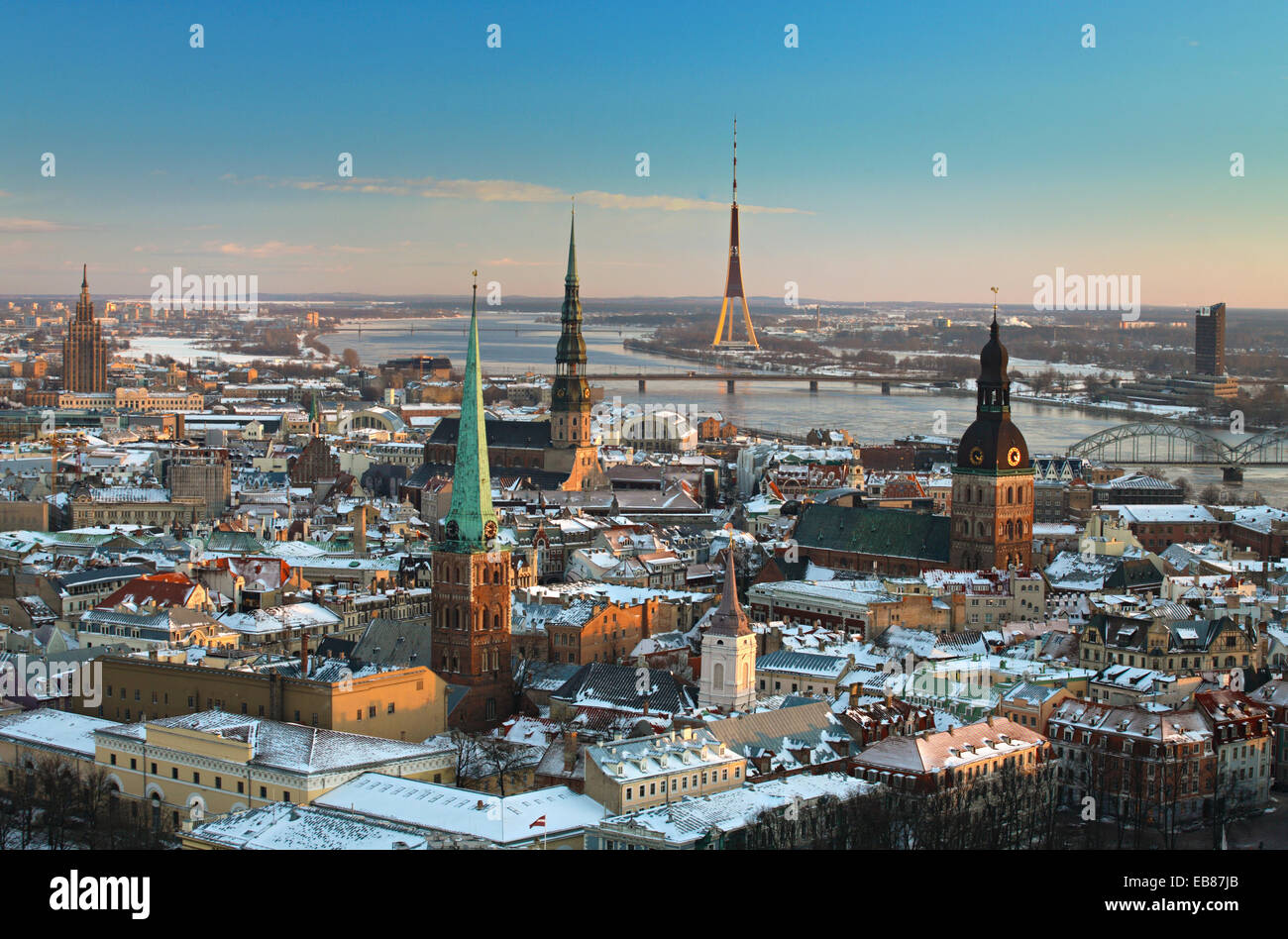 Old, Riga. Winter view. Panorama. Riga, Latvia. aerial architecture art ...