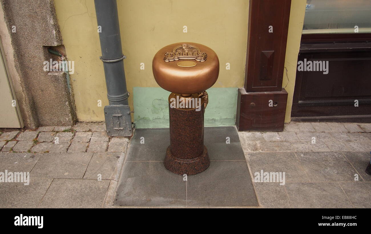 The bronze monument for cheese. The monument was built in honor of the ...