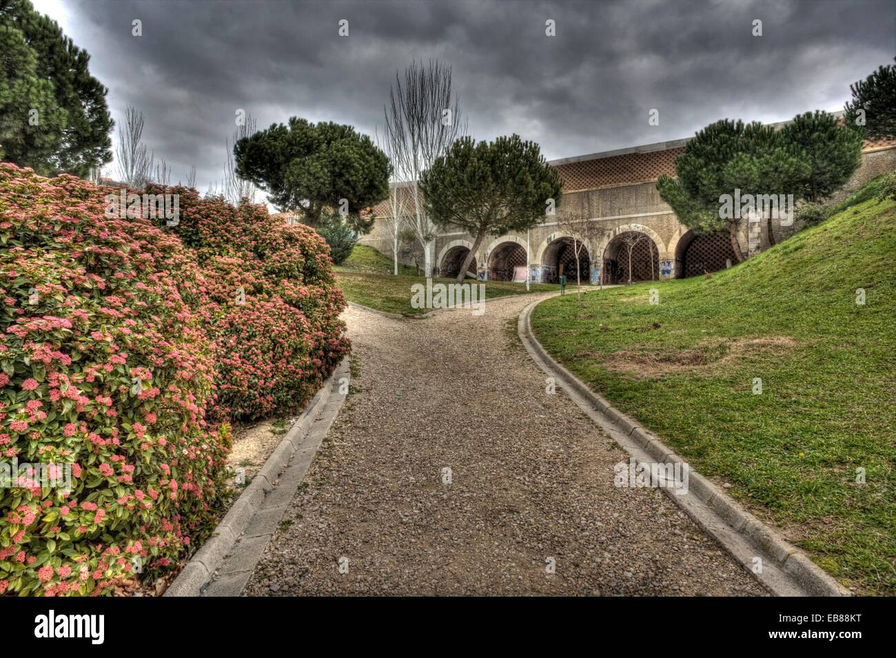 Aqueduct. Sahagun Rodriguez Park, Madrid, Spain Stock Photo - Alamy