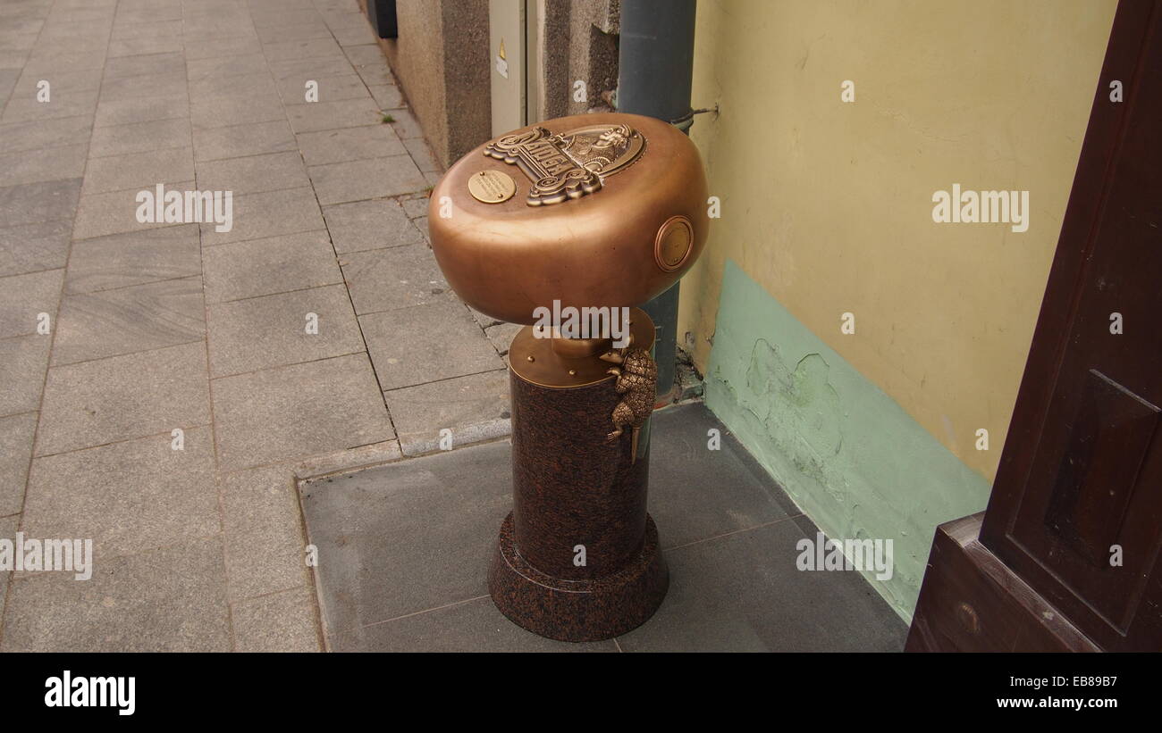 The bronze monument for cheese. The monument was built in honor of the ...