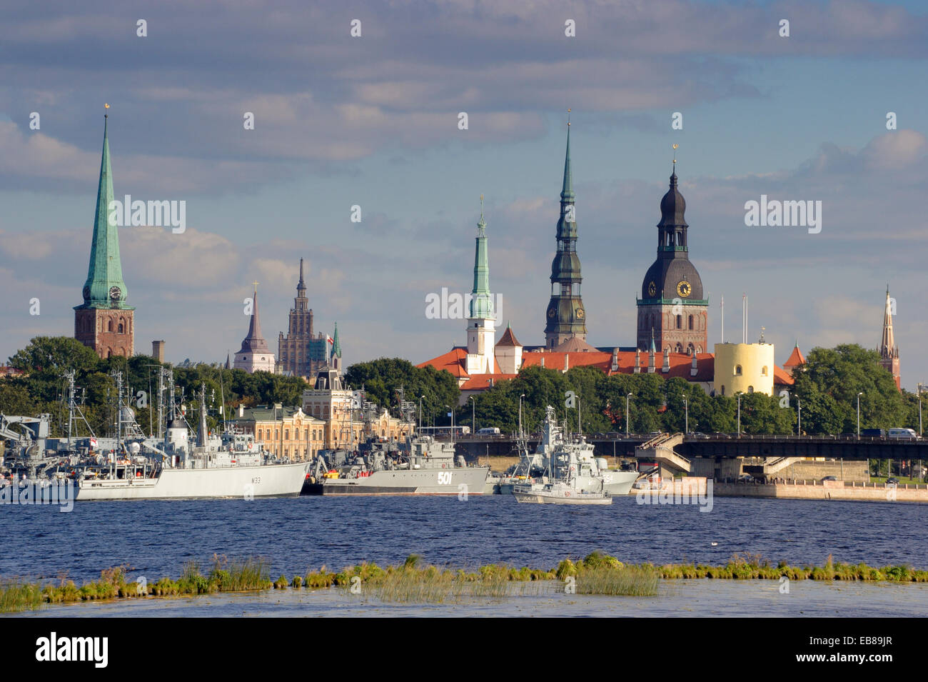 The Old Riga view. Ships Stock Photo - Alamy