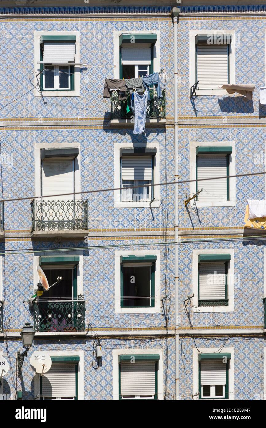 Windows of traditional house, Alfama, Lisboa, Lisbon, Portugal Stock ...