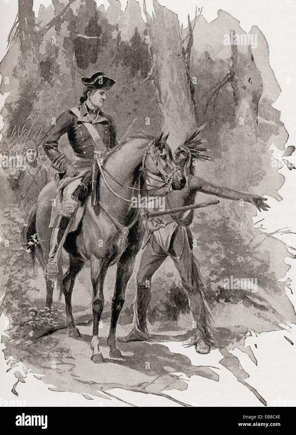 George Washington receives a message from chief Half-King whilst ...