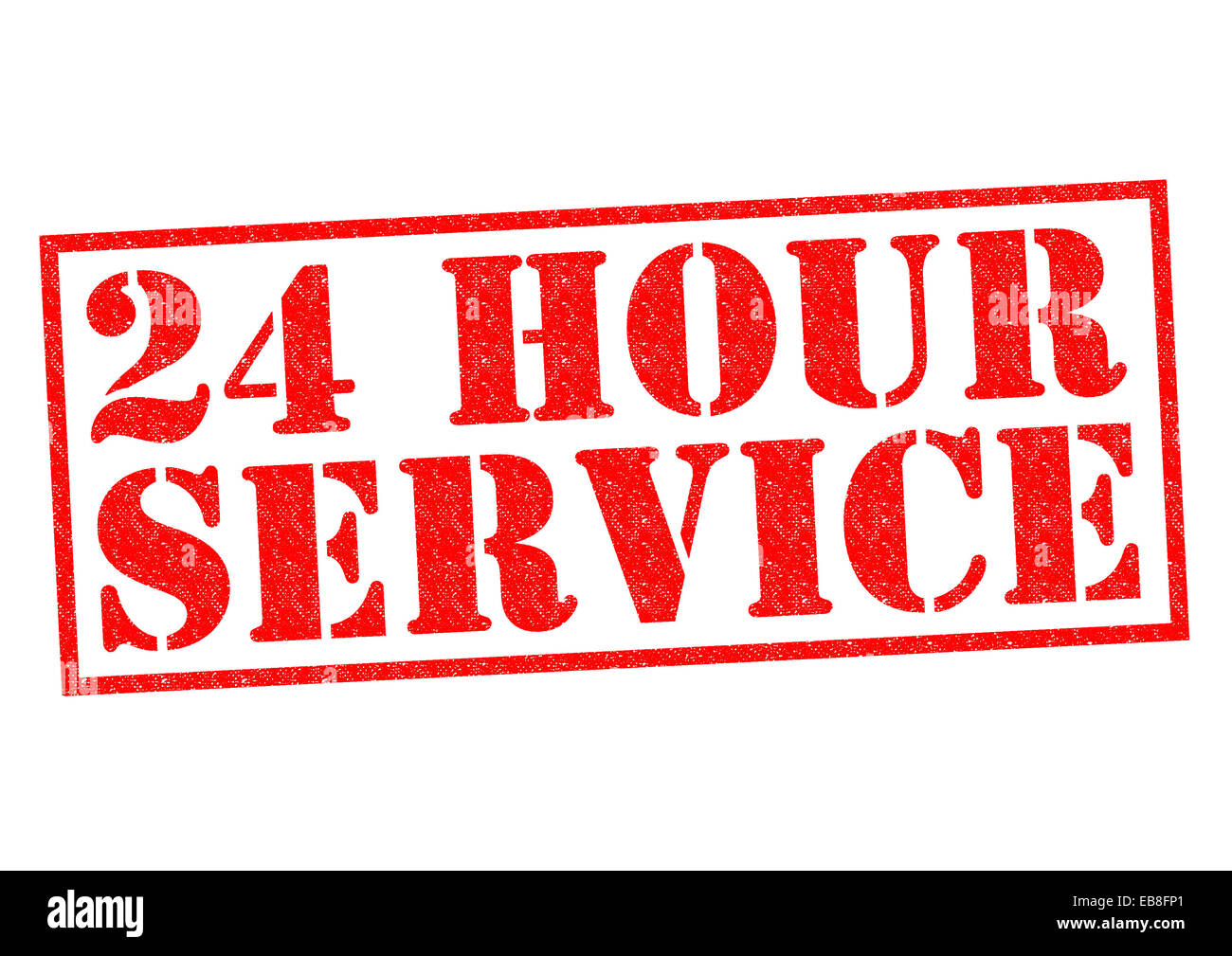 24 HOUR SERVICE red Rubber Stamp over a white background Stock Photo ...