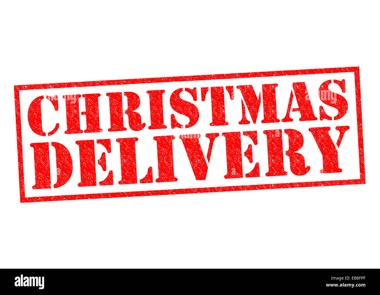 CHRISTMAS DELIVERY red Rubber Stamp over a white background Stock Photo ...